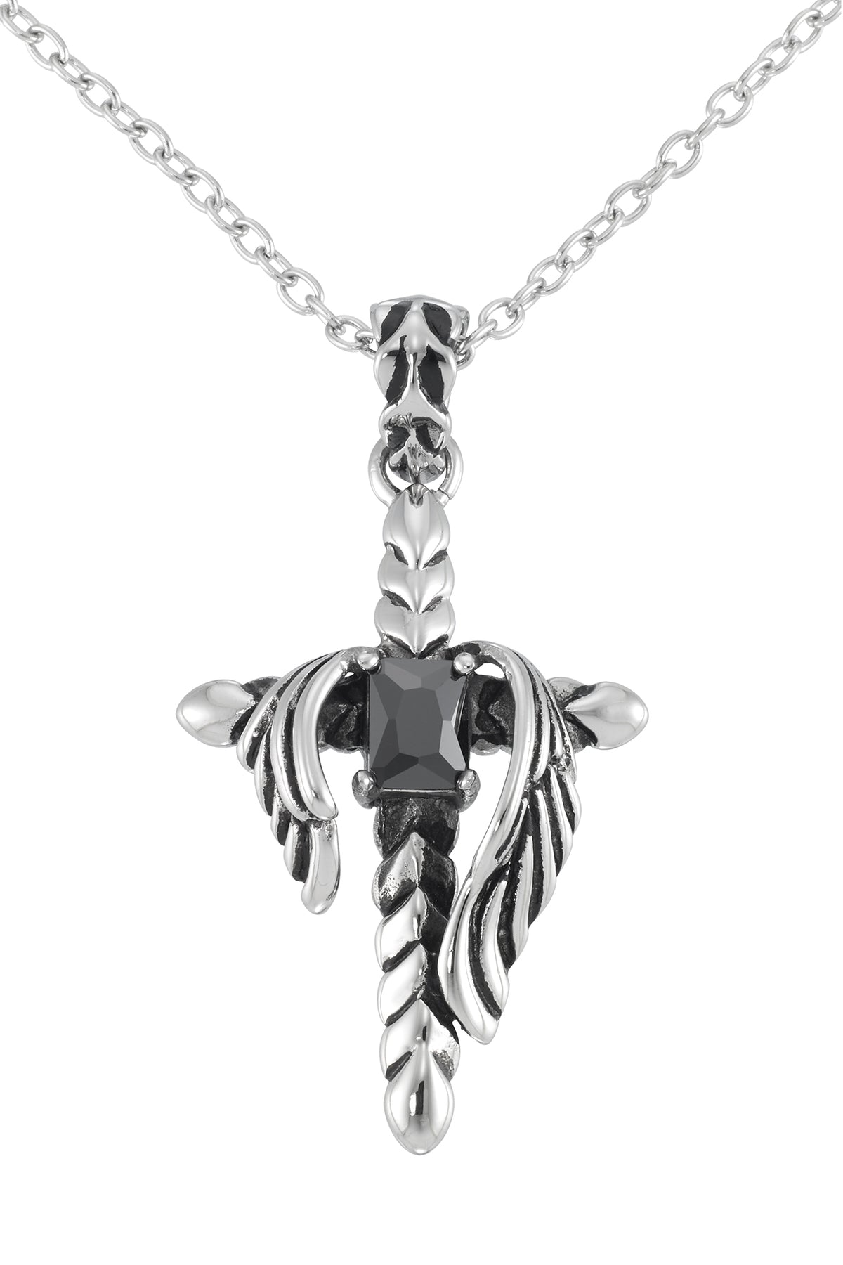 Men's Stainless Steel Black CZ Cross Pendant – Simone I. Smith