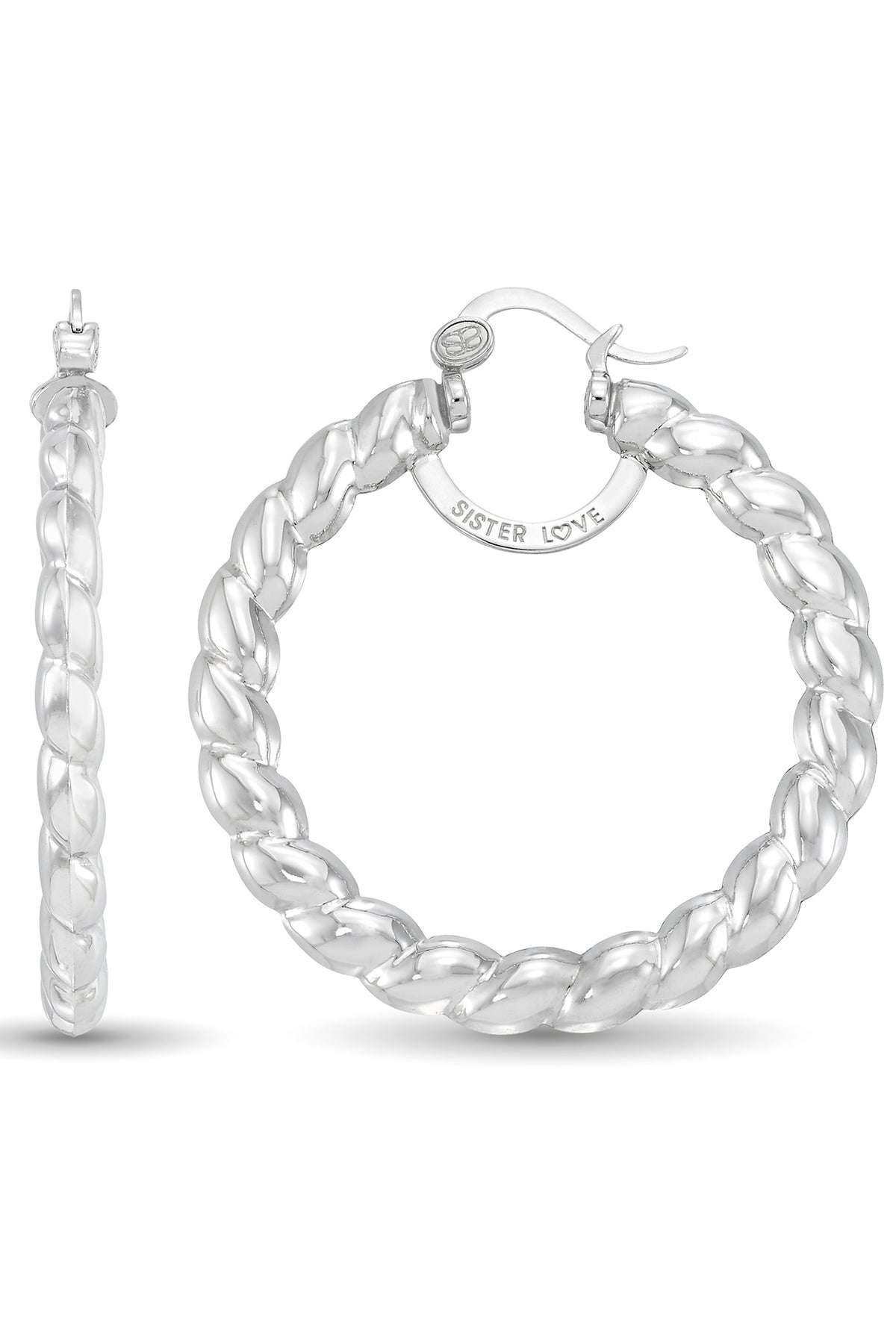 Sister Love French Roll Hoop Earrings - Medium – Simone I. Smith
