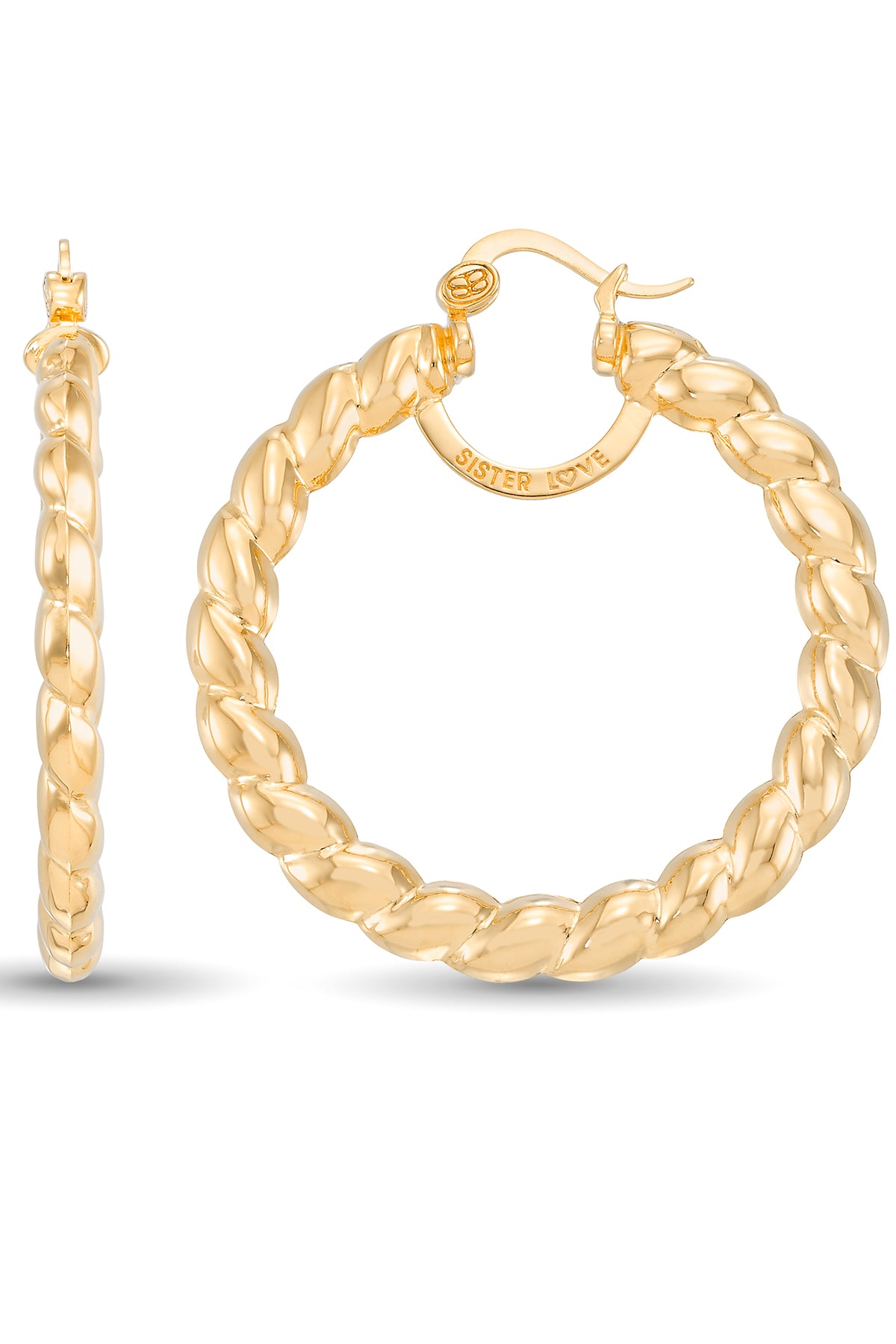 Sister Love French Roll Hoop Earrings - Medium – Simone I. Smith
