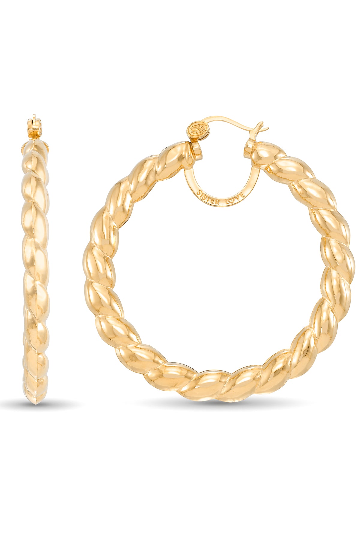 Sister Love French Roll Hoop Earrings - Extra Large – Simone I. Smith